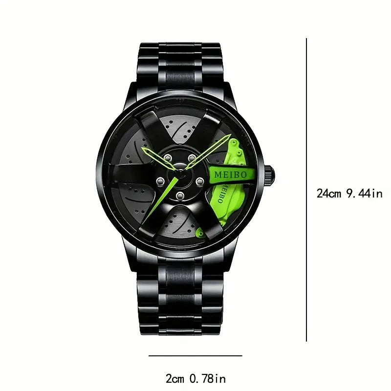 Spinning Gyro Watch Car Wheel Watch Tencel – Jvkart.in
